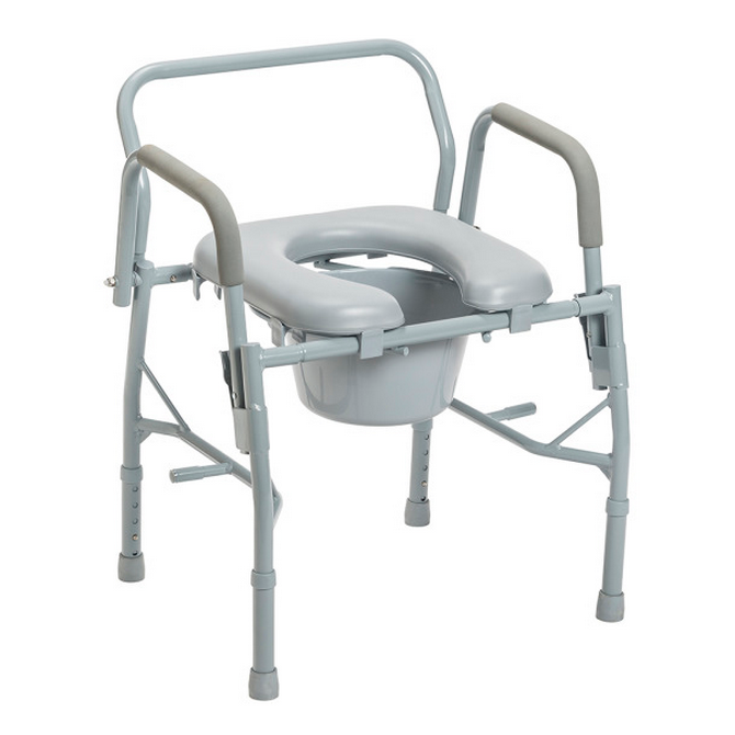 Drive Drop-Arm Steel Commode, Padded Seat, Deep Seat: Lake Court ...