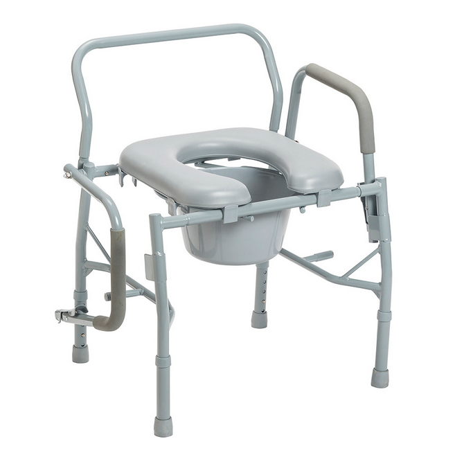 Drive Drop-Arm Steel Commode, Padded Seat, Deep Seat: Lake Court ...