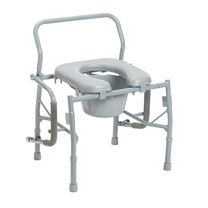 Drive Drop-Arm Steel Commode, Padded Seat, Deep Seat: Lake Court ...